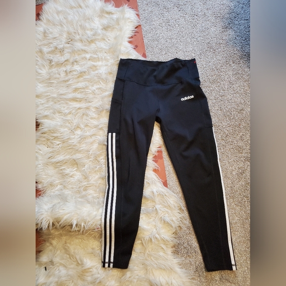 adidas | Pants & Jumpsuits | Adidas Black Leggings With Iconic ...